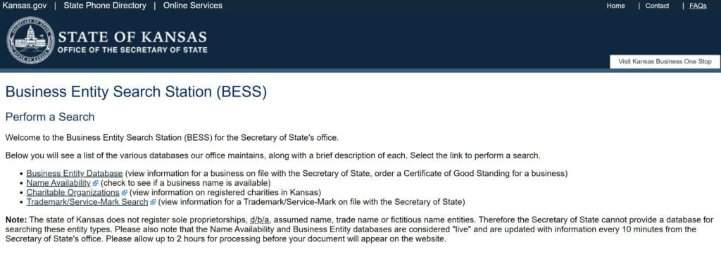How to Do a Business Name Search in Kansas 2026